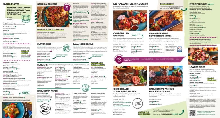 Harvester Menu With Prices Latest 2026